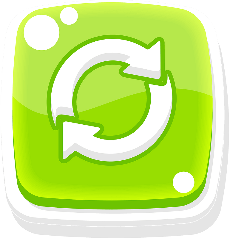 Rounded green refresh button icon. Free download transparent .PNG | Creazilla