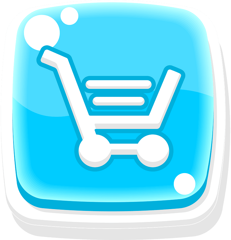 Rounded blue shopping button - Free vector icons on creazilla.com