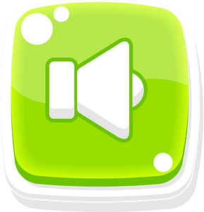 Rounded green sound button icon. Free download transparent .PNG | Creazilla