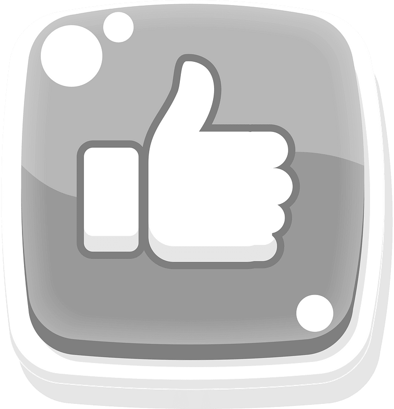 Rounded grey thumbs up like button - Free vector icons on creazilla.com