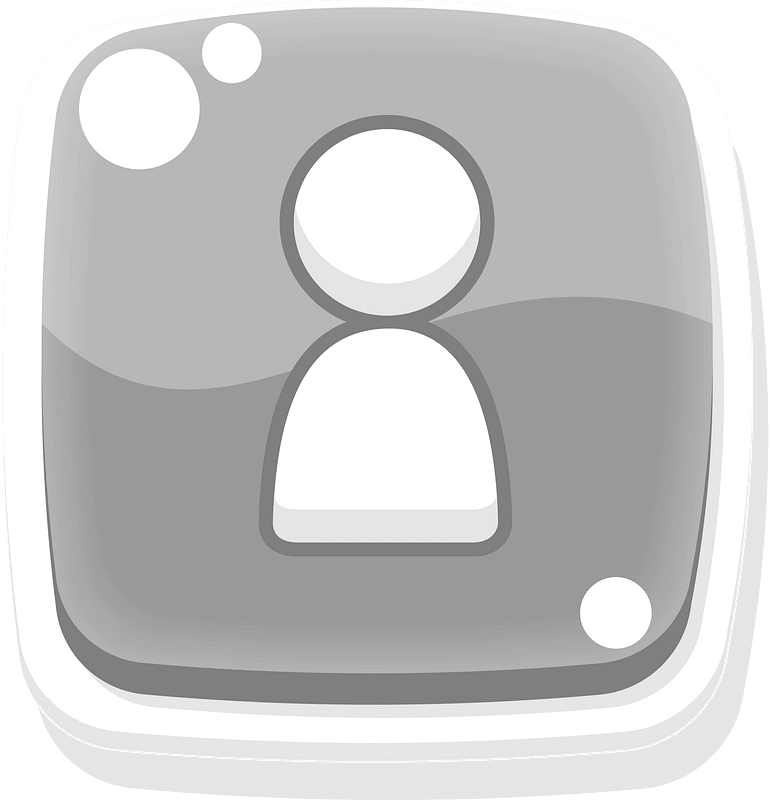 Rounded grey user button icon. Free download transparent .PNG | Creazilla