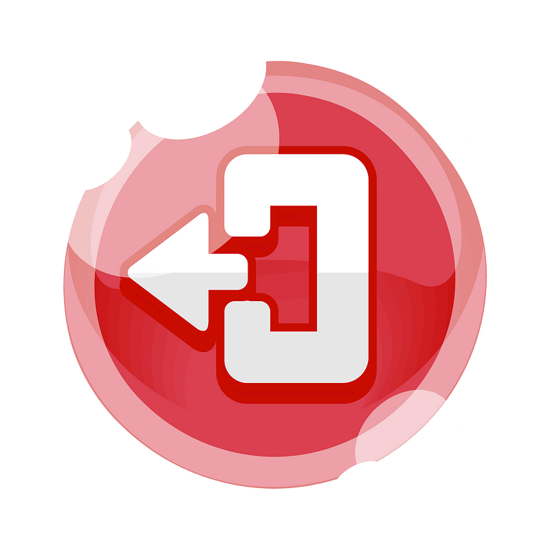 Round red logout button icon. Free download transparent .PNG | Creazilla