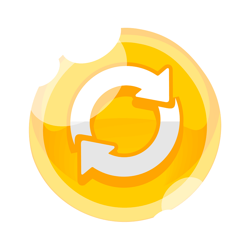 Round yellow refresh button icon. Free download transparent .PNG ...