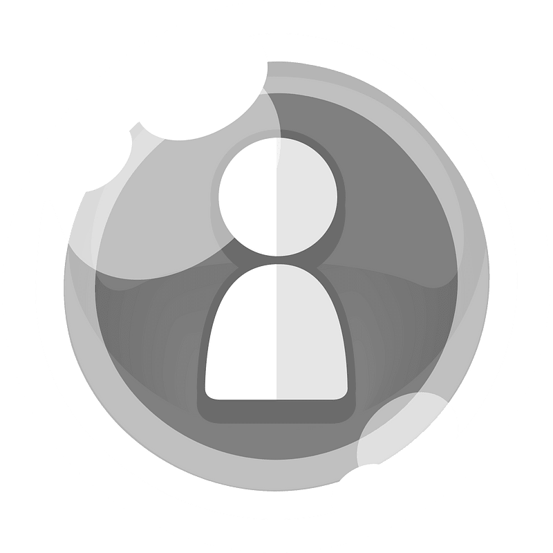 Round grey user button icon. Free download transparent .PNG | Creazilla