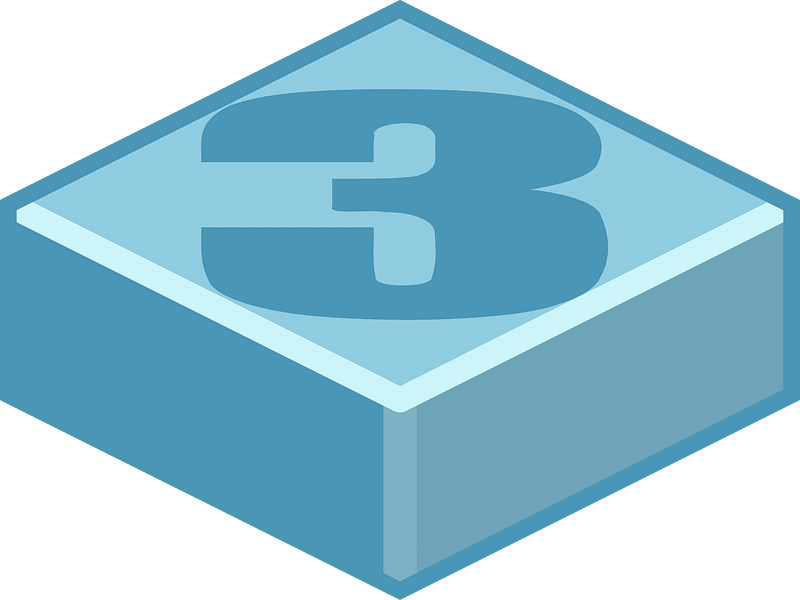 Blue tile 3 three icon. Free download transparent .PNG | Creazilla