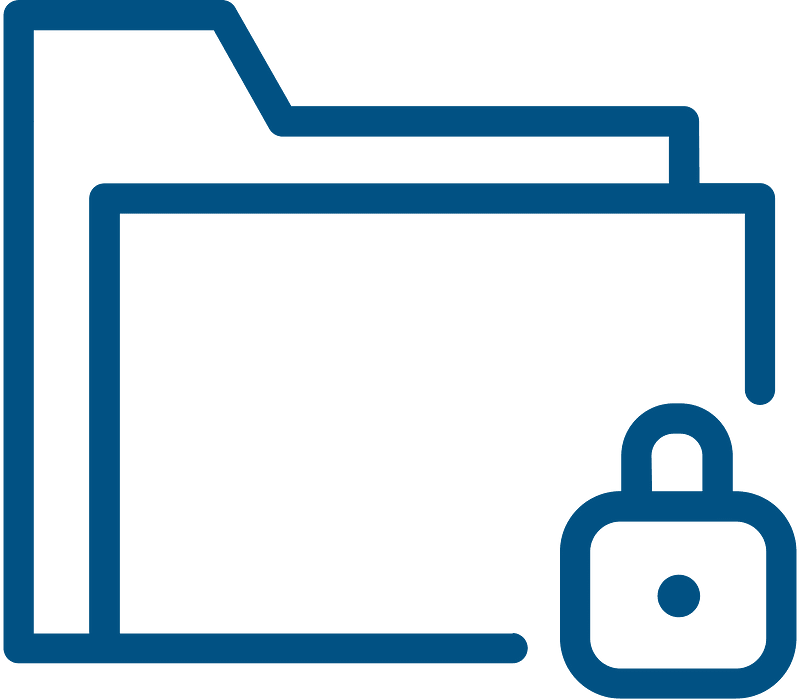 Blue folder lock icon. Free download transparent .PNG | Creazilla
