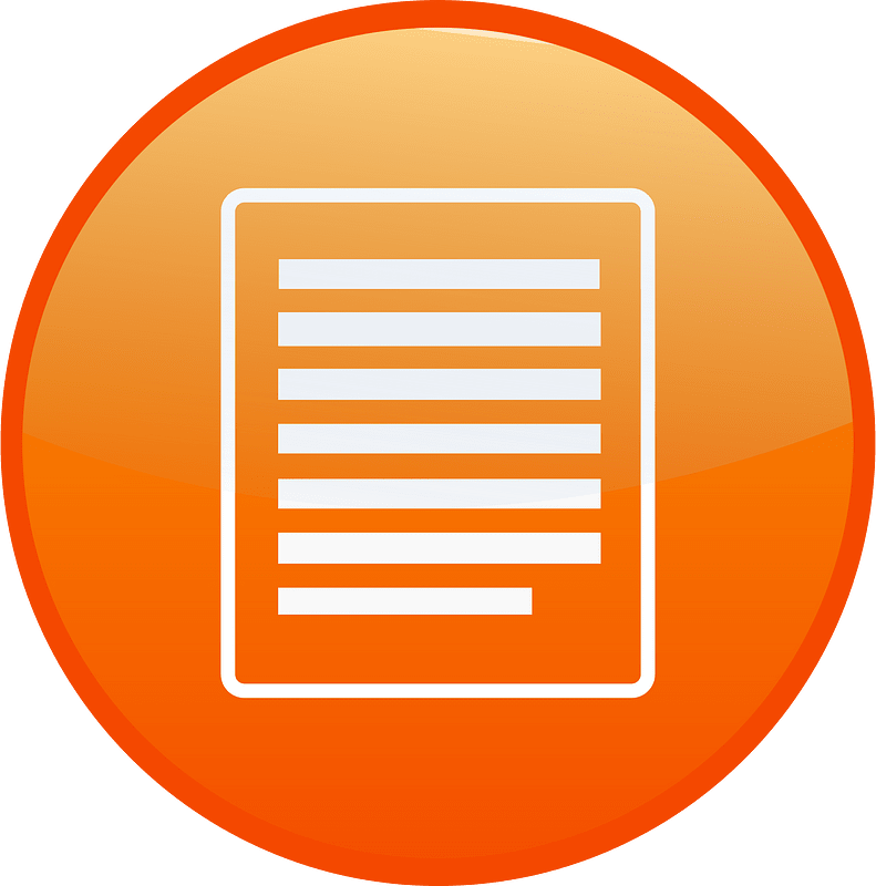 Document orange icon. Free download transparent .PNG | Creazilla