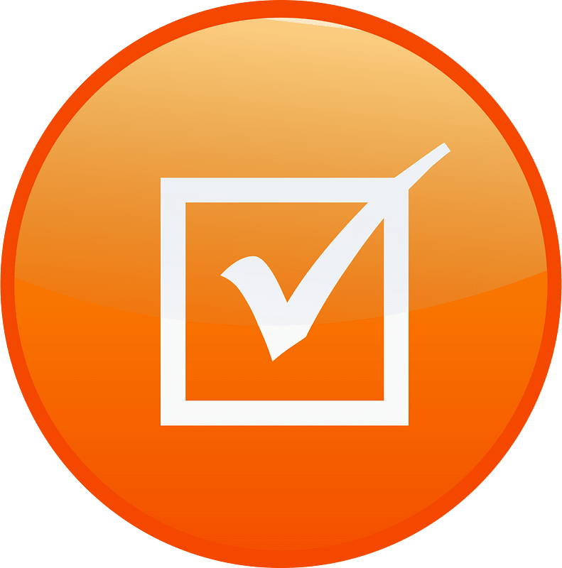 Done orange icon. Free download transparent .PNG | Creazilla