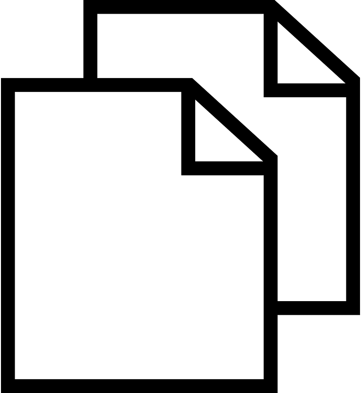 Copy files outline simple icon. Free download transparent .PNG | Creazilla