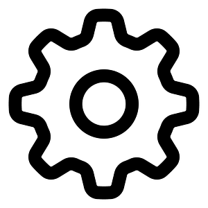 White Gears Icon Transparent