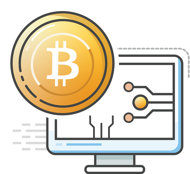 Monitor bitcoin computer icon. Free download transparent .PNG | Creazilla