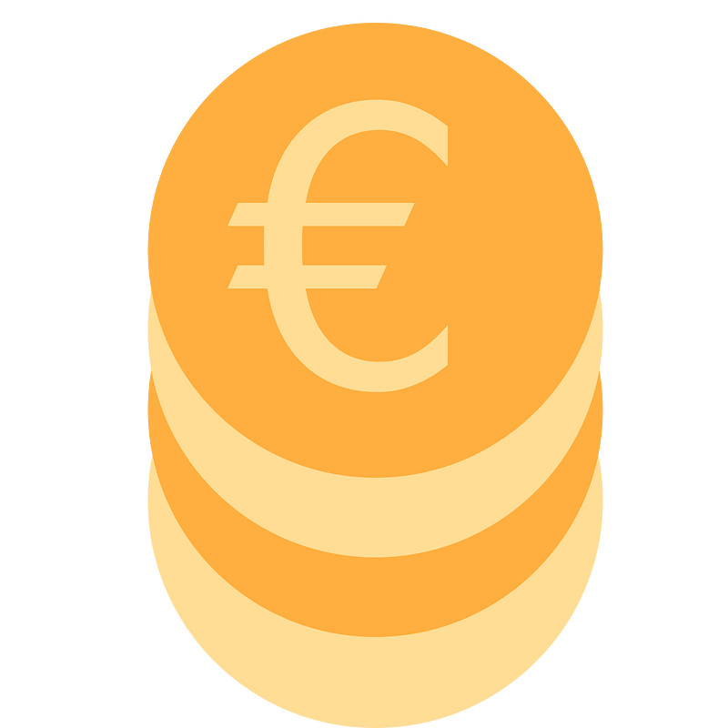 Euro coins icon. Free download transparent .PNG | Creazilla