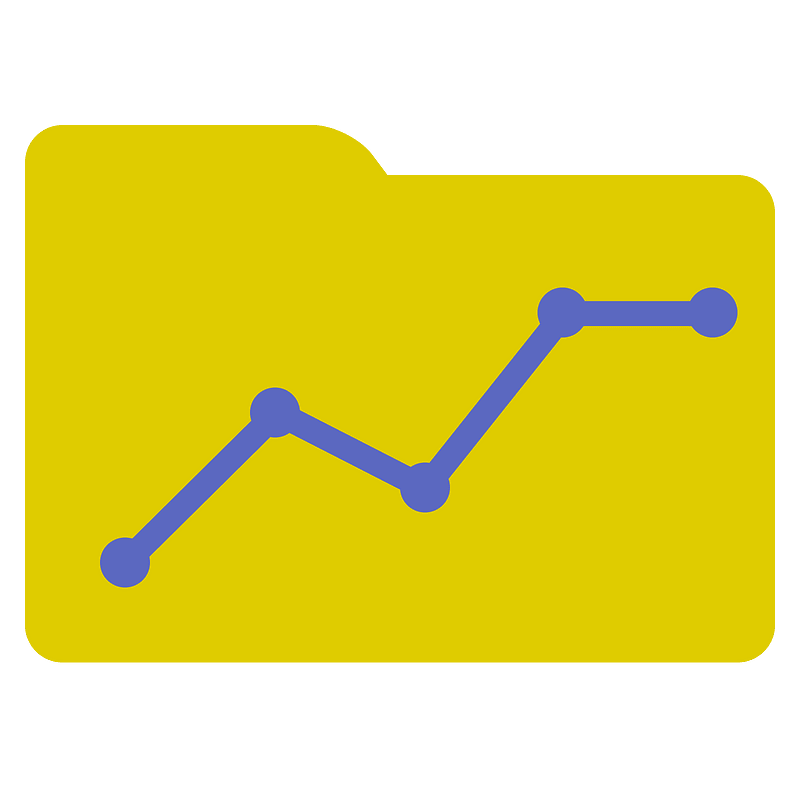 Folder stats increase icon. Free download transparent .PNG | Creazilla