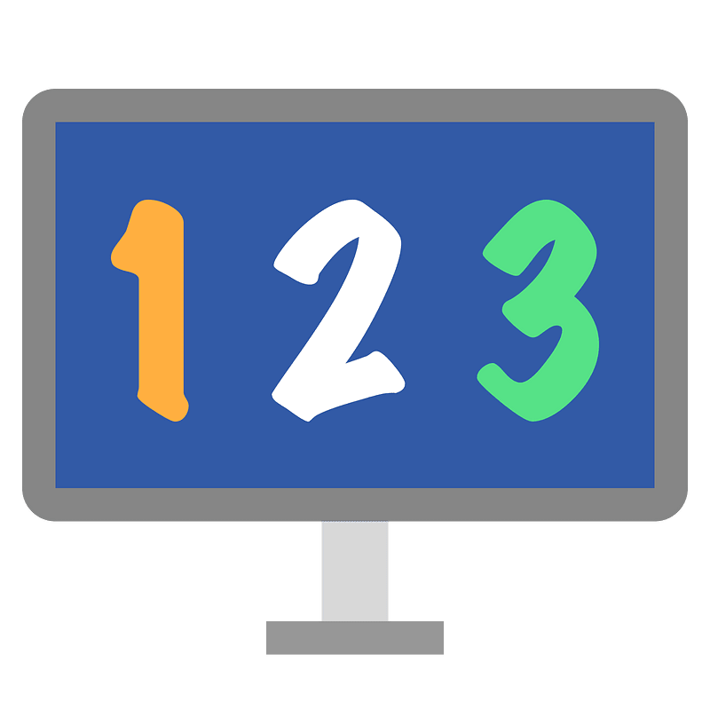 Monitor numbers - Free vector icons on creazilla.com