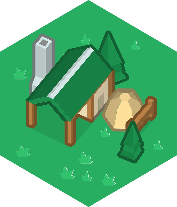 Hexagon built up green land 06 farm icon. Free download transparent ...