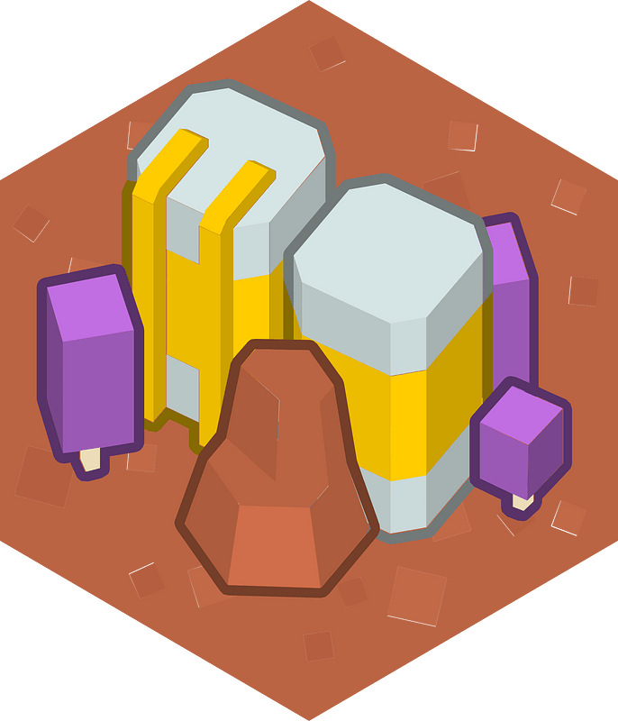 Hexagon built up red land 06 factory icon. Free download transparent ...