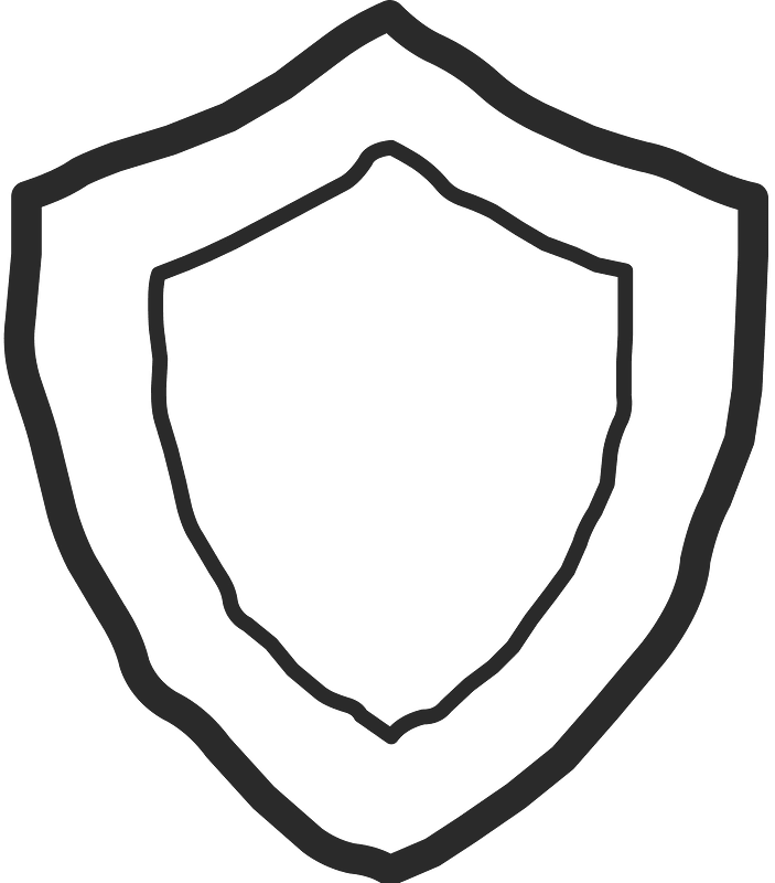 Mono line object 51 shield icon. Free download transparent .PNG | Creazilla