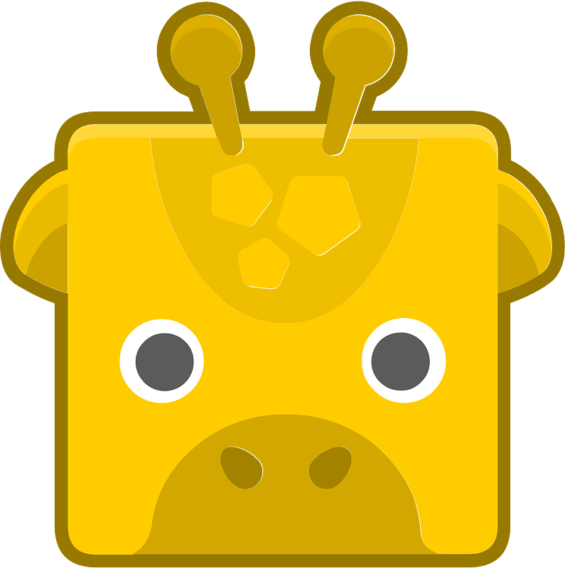 Square animal outlined face 8-02 giraffe icon. Free download ...