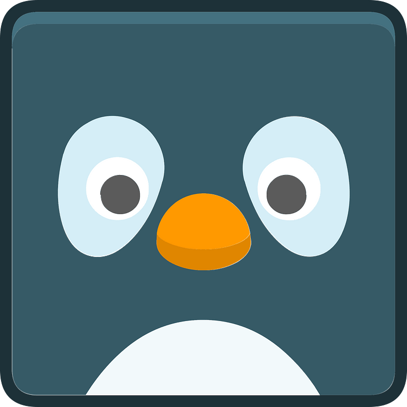 Square animal outlined face 6-03 penguin icon. Free download ...