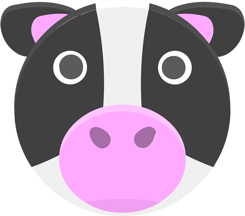 Round animal face 2-19 cow - Free vector icons on creazilla.com