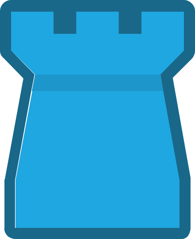 Blue piece 44 rook icon. Free download transparent .PNG | Creazilla