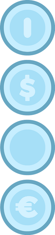 Blue coin icon. Free download transparent .PNG | Creazilla