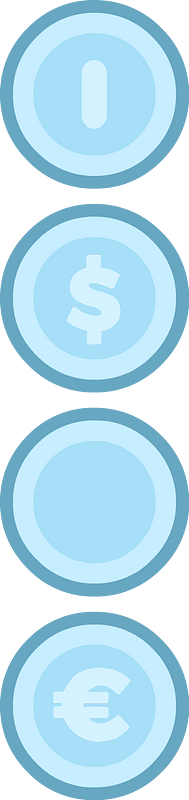 Blue euro coin icon. Free download transparent .PNG | Creazilla