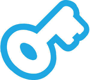 Blue key icon. Free download transparent .PNG | Creazilla