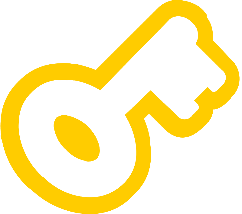 Yellow key icon. Free download transparent .PNG | Creazilla