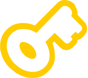 Yellow key icon. Free download transparent .PNG | Creazilla