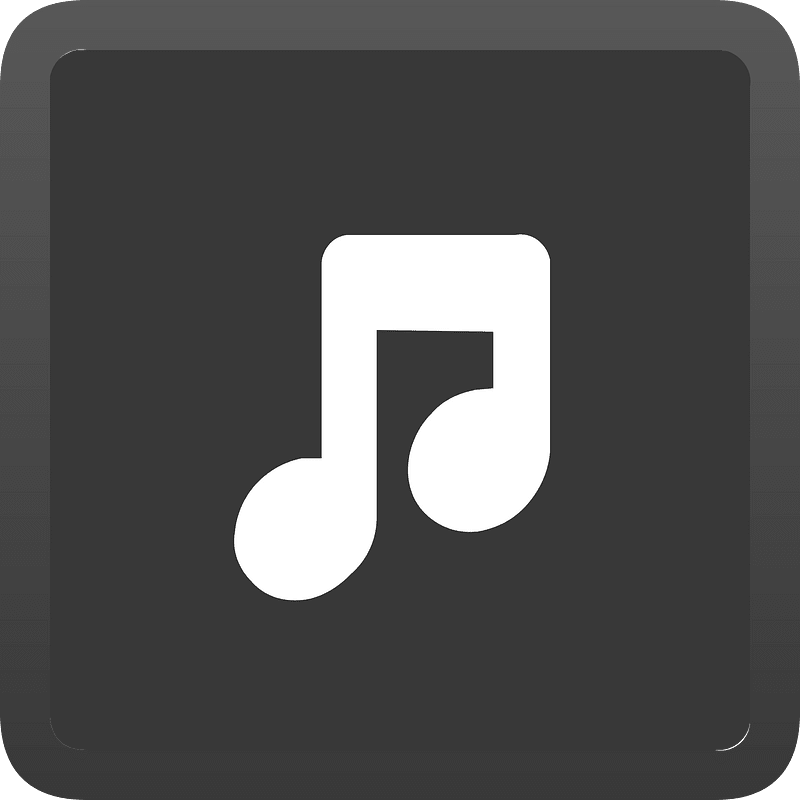 Square dark shade ui button 03-08 music icon. Free download transparent ...