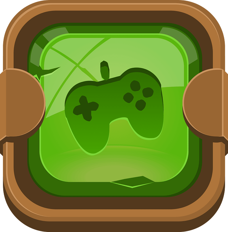 Rounded dark green gamepad button icon. Free download transparent .PNG ...