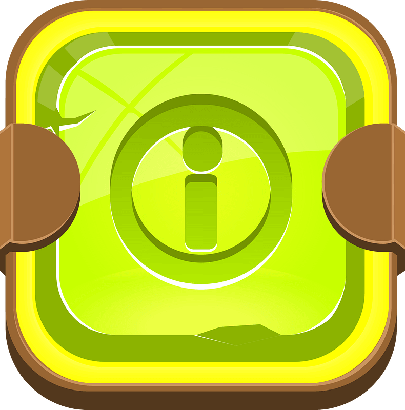 Rounded light green info button icon. Free download transparent .PNG ...