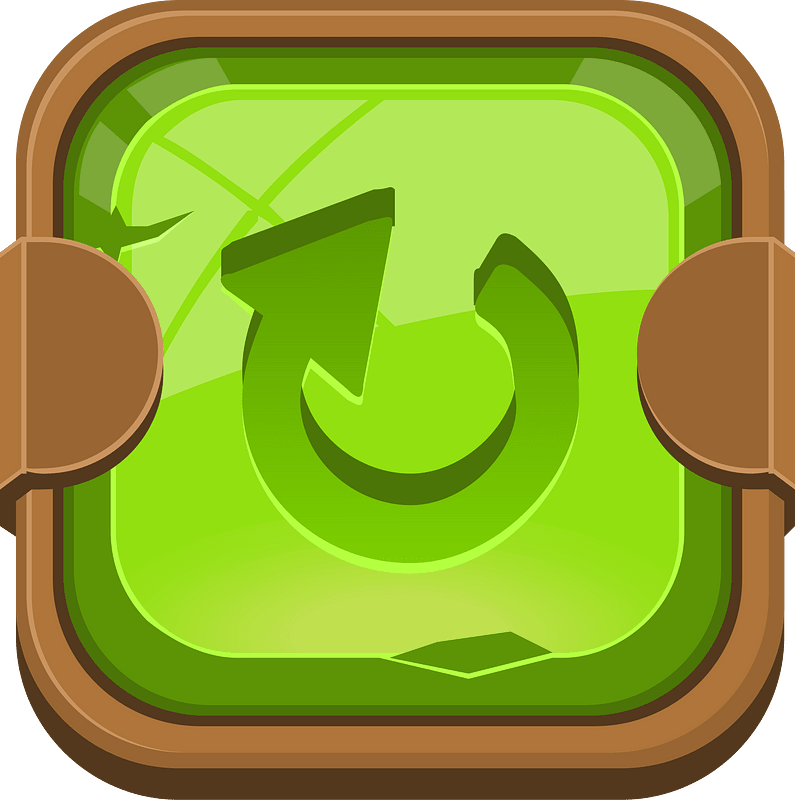 Rounded green redo button icon. Free download transparent .PNG | Creazilla