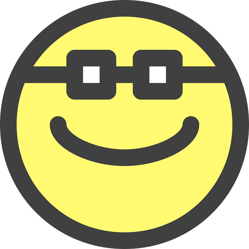 Intelligent smiley icon. Free download transparent .PNG | Creazilla