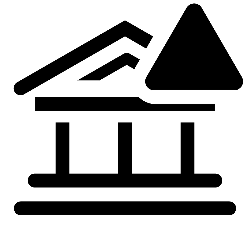 Bank-outline-alerted icon. Free download transparent .PNG | Creazilla