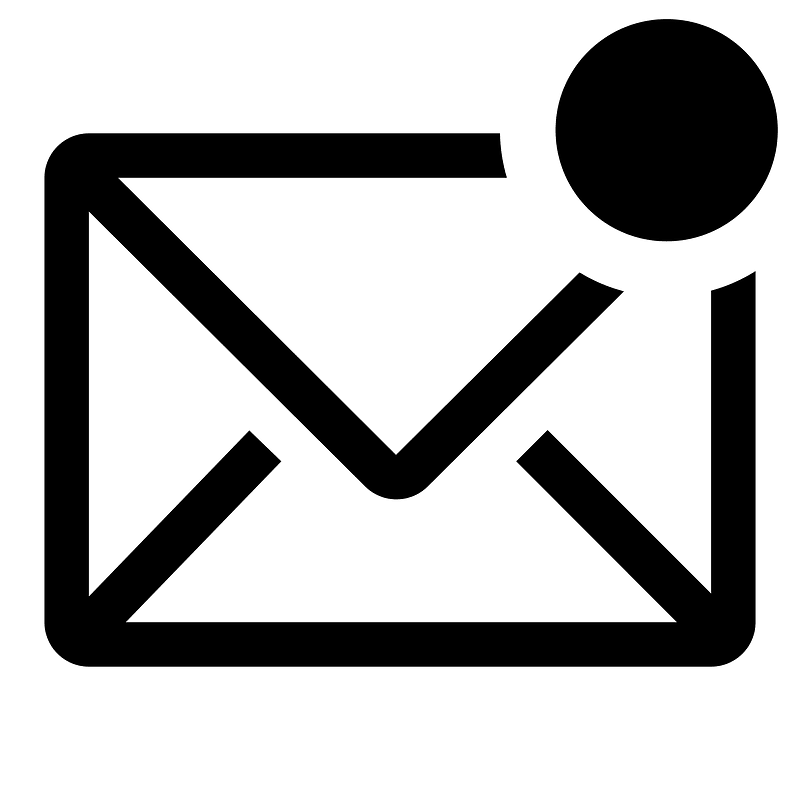 Email-outline-badged icon. Free download transparent .PNG | Creazilla