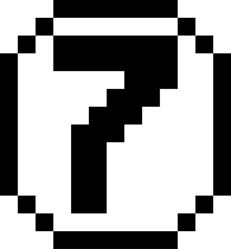 Pixel Number 7 icon. Free download transparent .PNG | Creazilla