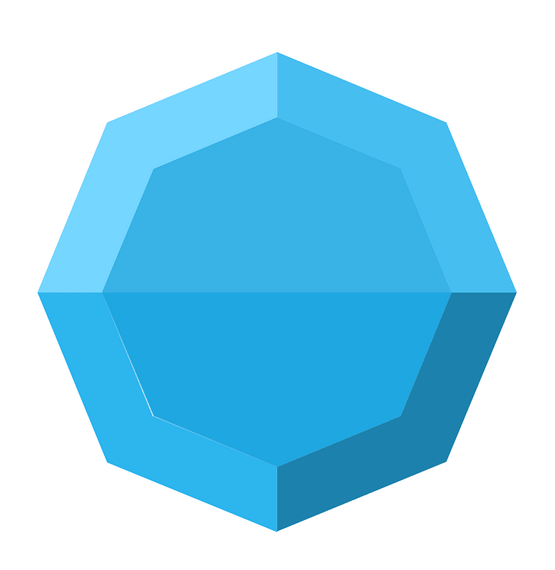 Diamond octagon 04-09 blue icon. Free download transparent .PNG | Creazilla