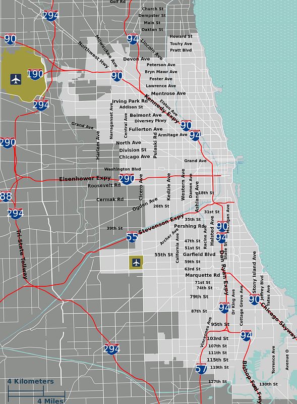 Chicago overview map icon. Free download transparent .PNG | Creazilla