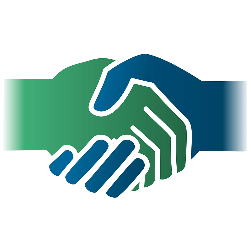 Handshake icon GREEN-BLUE icon. Free download transparent .PNG | Creazilla