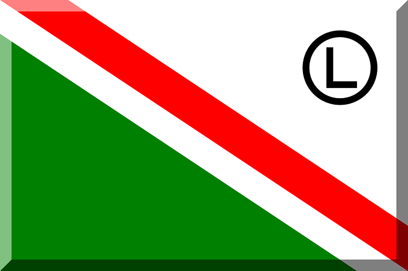 600px diagonal Green HEX-008000 Red HEX-FF0000 White with L icon. Free ...