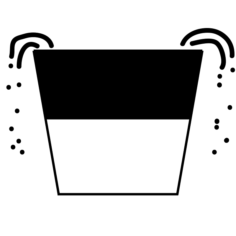 Half full bucket restricted overloaded - Free vector icons on creazilla.com