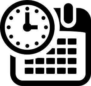 Schedule with clock icon. Free download transparent .PNG | Creazilla