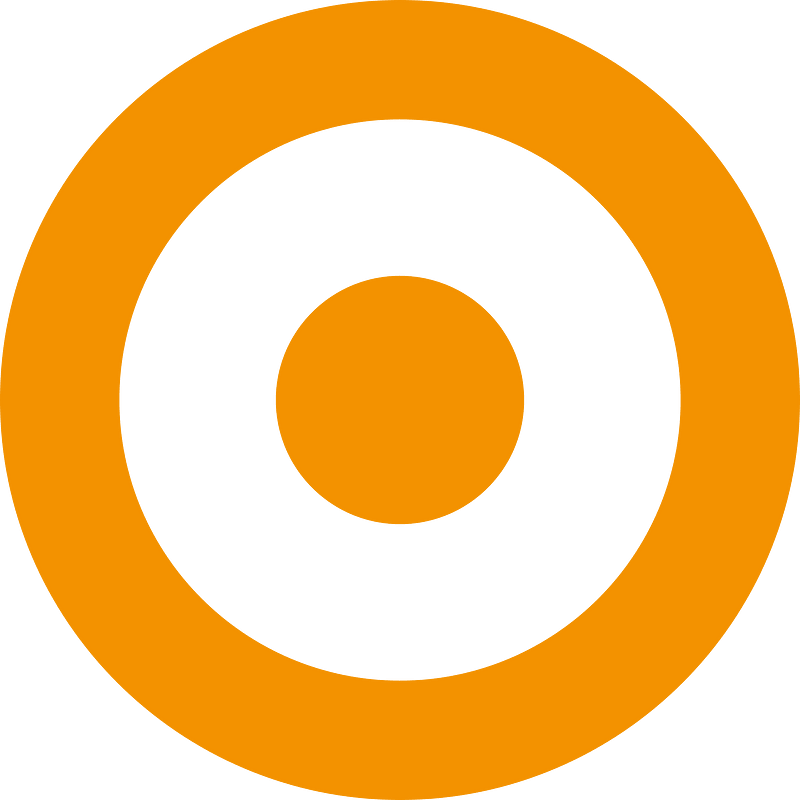 White and orange target icon. Free download transparent .PNG | Creazilla