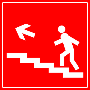Emergency Exit Down icon. Free download transparent .PNG | Creazilla