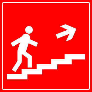 Emergency Exit Down icon. Free download transparent .PNG | Creazilla