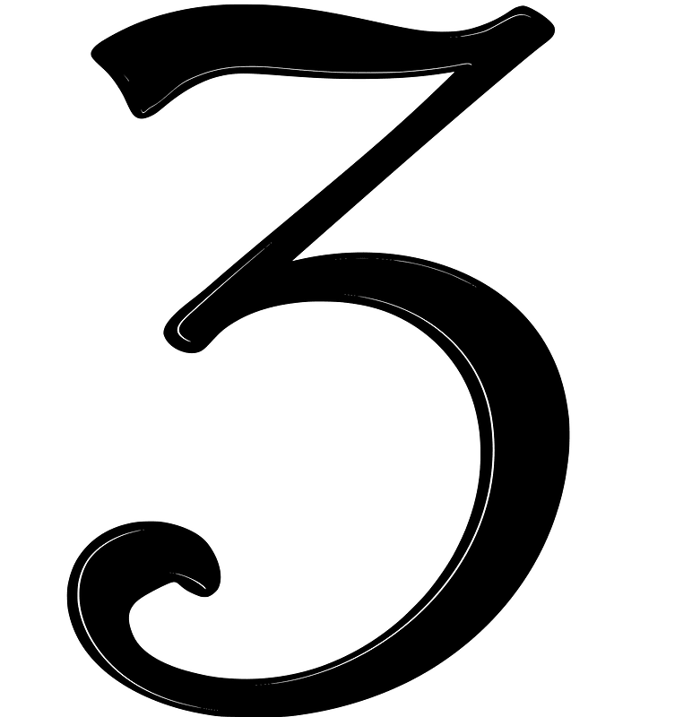 Number 3 - Free vector silhouettes on creazilla.com