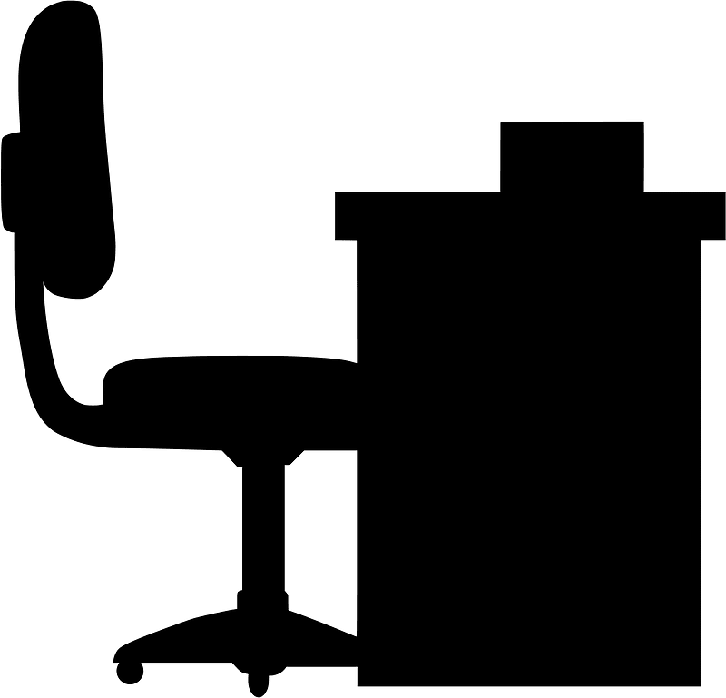 Desk and chair - Free vector silhouettes on creazilla.com