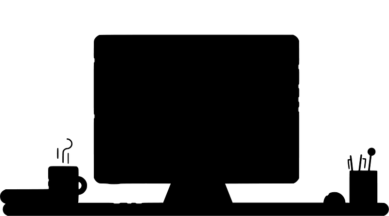 Desk computer display - Free vector silhouettes on creazilla.com